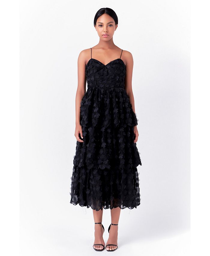 endless rose Women's Floral Tiered Midi Dress - Macy's