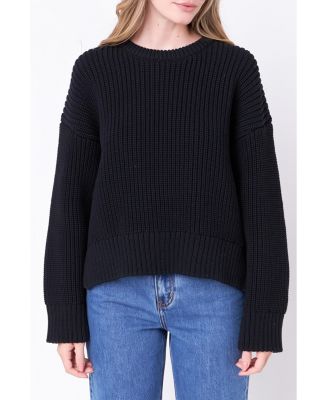 English Factory Women's Oversize Ribbed Sweater - Macy's