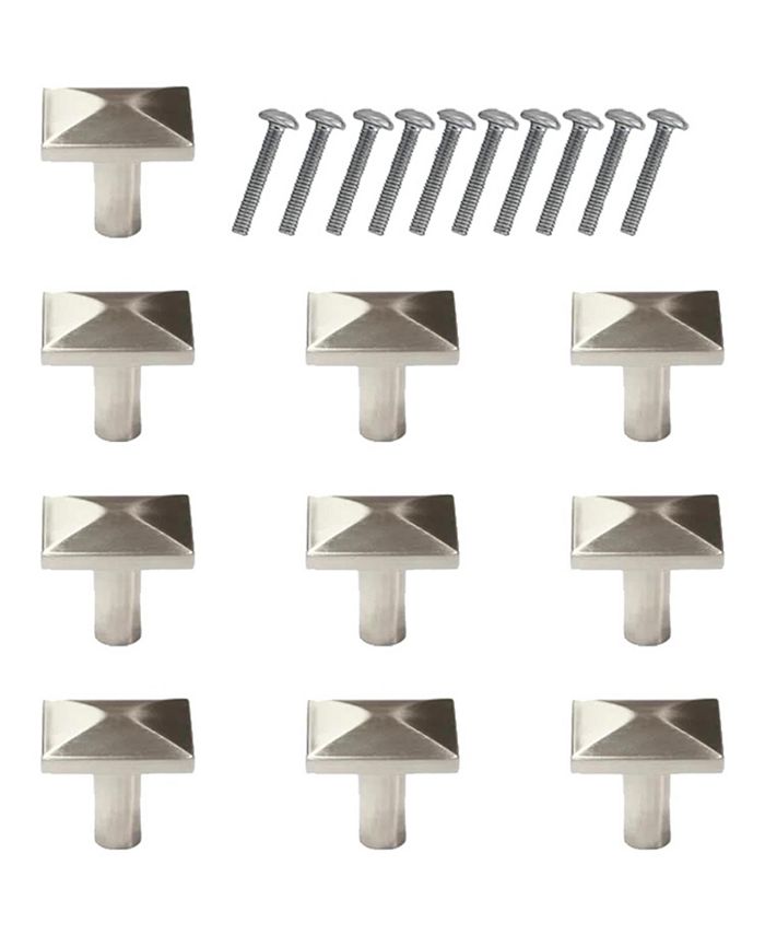 Mascot Hardware Pyramid 1-1/7 in. Satin Nickel Square Metal Cabinet ...