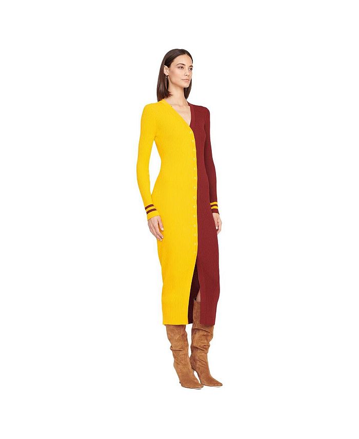 Staud Women's Gold, Burgundy Washington Commanders Shoko Knit Button-Up ...