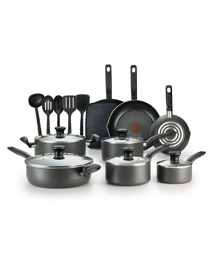 T-Fal Initiatives Nonstick 18 Piece Cookware Set - Macy's