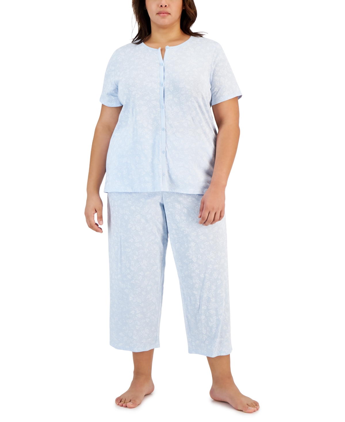Click here for Charter Club Plus Size 2-Pc. Cotton Cropped Pajama... prices