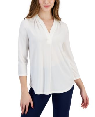 JM Collection Petite Solid ITY Top, Created for Macy's - Macy's