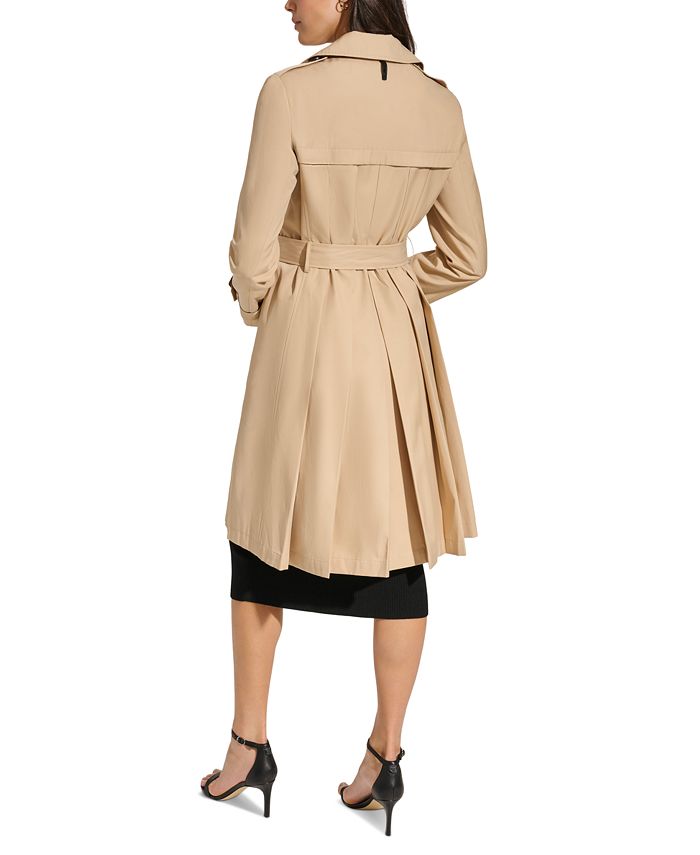 DKNY Women's Single-Breasted Pleated Trench Coat - Macy's