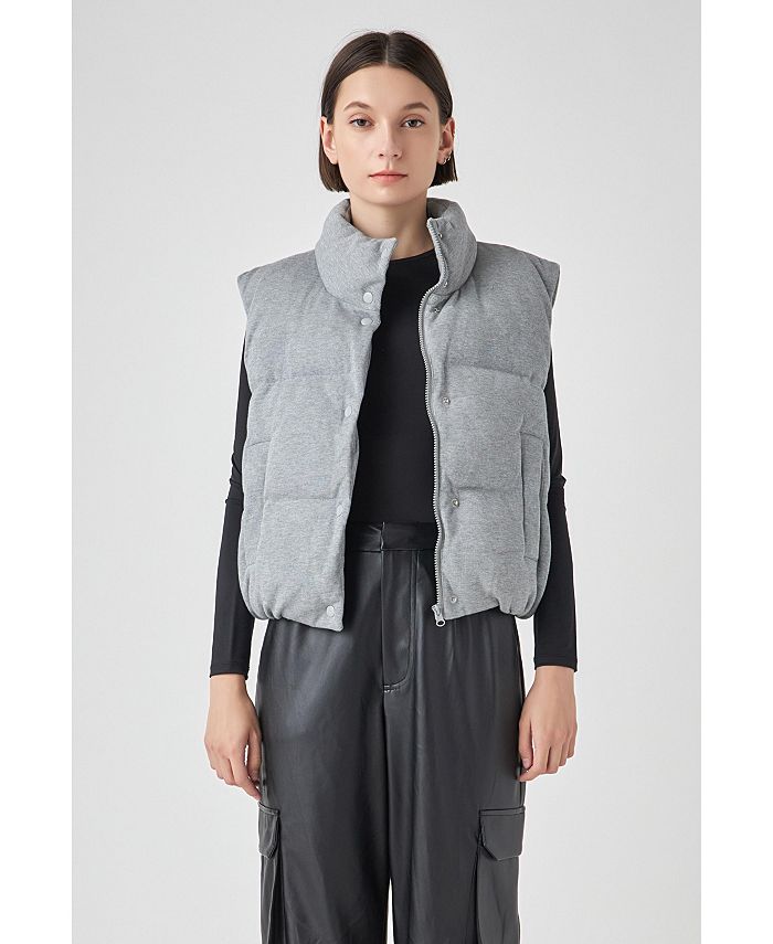 Grey Lab Women's Knit Puffer Vest - Macy's