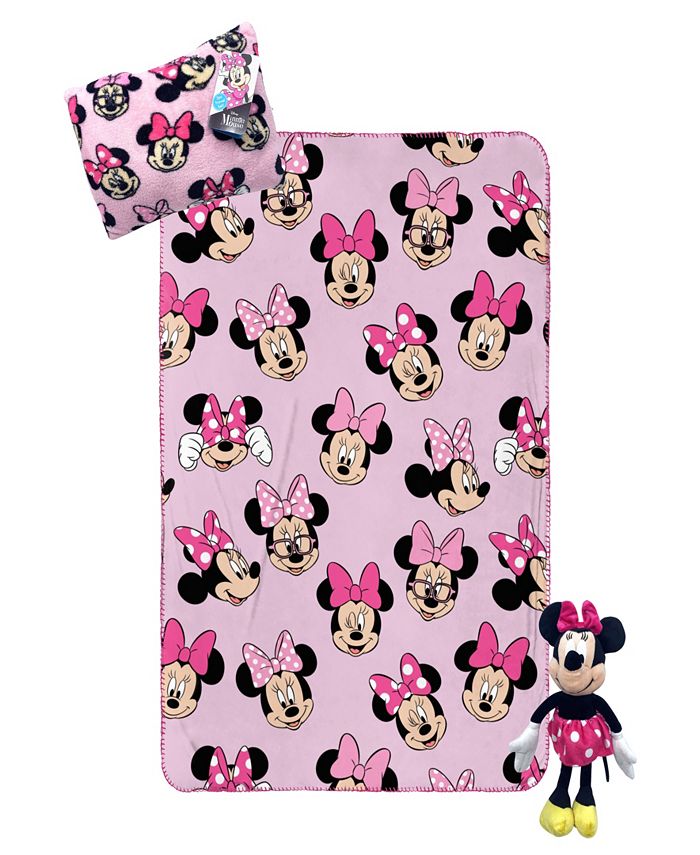 Disney Minnie Mouse 3-Pc. Travel Throw, Pillow, & Pillow Buddy Set - Macy's