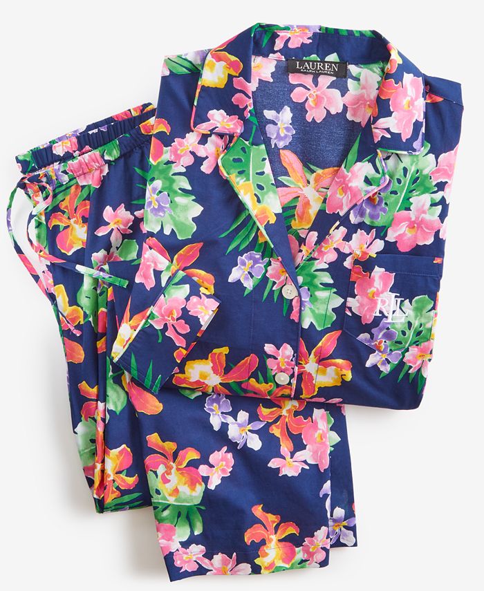 Lauren Ralph Lauren Women's 2-Pc. Printed Pajamas Set - Macy's