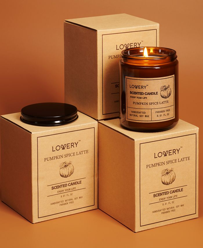 Lovery Pumpkin Spice Latte Scented Candle, 8.81 oz. - Macy's