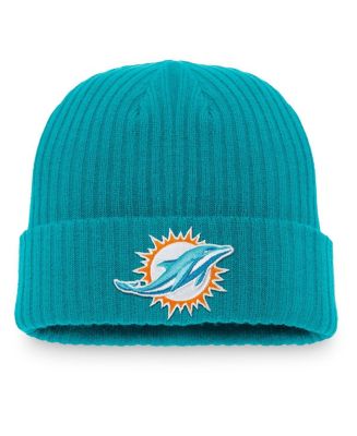 Men's Fanatics Aqua Miami Dolphins Core Fundamental Cuffed Knit Hat ...