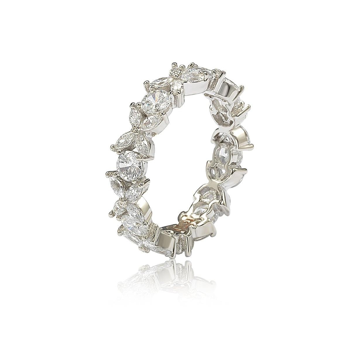 Click here for Suzy Levian Sterling Silver Cubic Zirconia Floral... prices