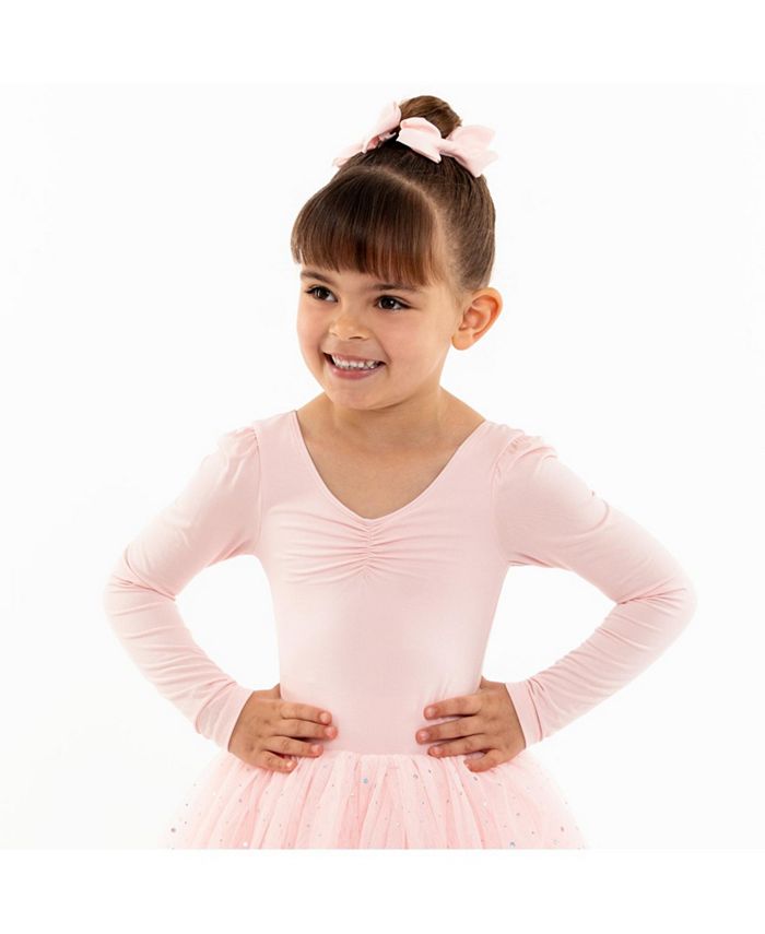Flo Dancewear Girls Pink Long Sleeve Tutu Dress with 4 Layer Sequin ...