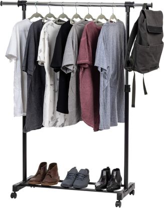 IRIS Adjustable and Extendable Single-Rod Clothes Garment Rack - Macy's