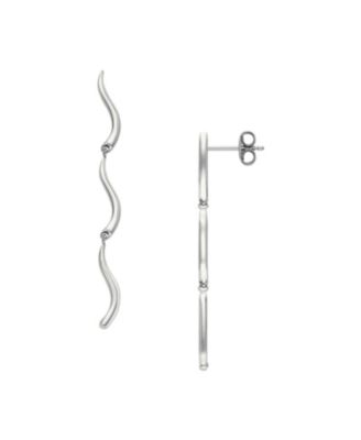 Skagen Women's Essential Waves Stainless Steel Long Drop Earrings - Macy's