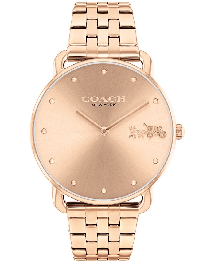 COACH Women's Elliot Rose Gold-Tone Stainless Steel Bracelet Watch 36mm ...