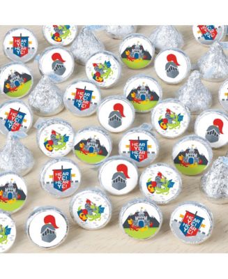 Calling All Knights and Dragons Small Round Candy Stickers Party Labels ...