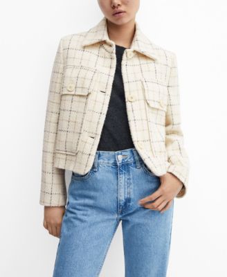 MANGO Women's Check Tweed Jacket - Macy's