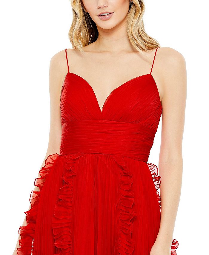 Mac Duggal Women's Ieena Pleated sweetheart neck Sleeveless Flowy Gown ...