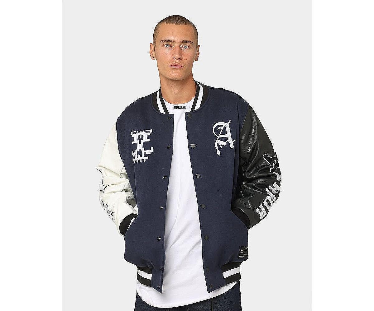 Click here for The Anti Order Mens Dead Pixel Leather Varsity Jac... prices