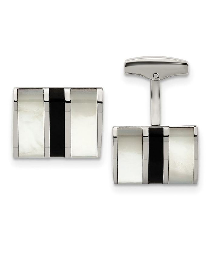 Chisel Stainless Steel Polished Black Onyx Cufflinks - Macy's