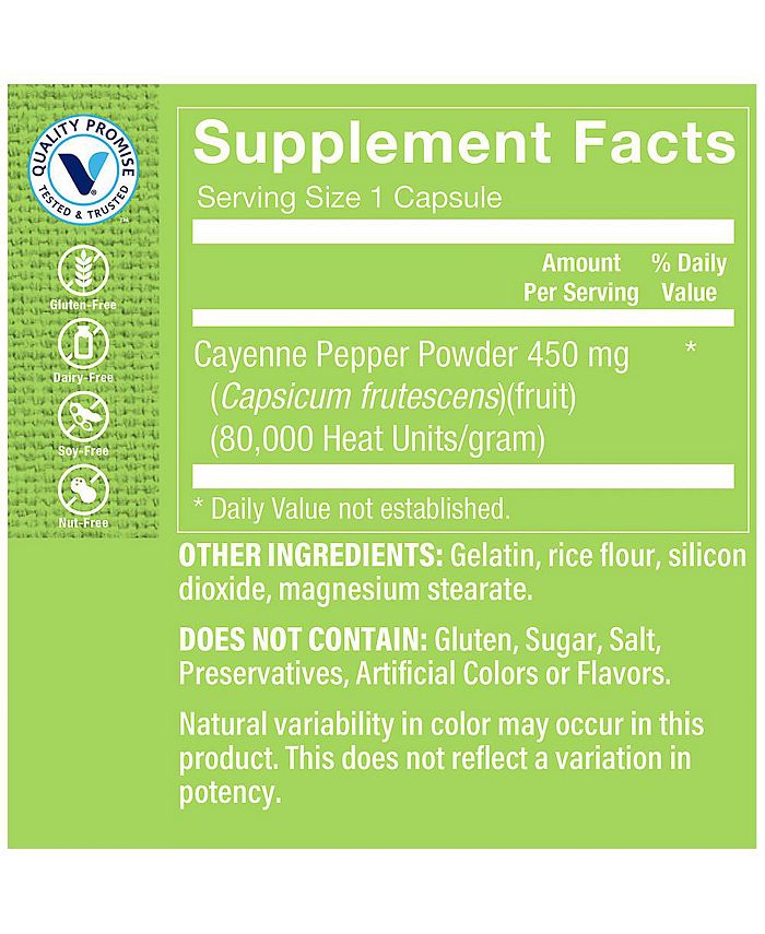 The Vitamin Shoppe Cayenne Extract (Capsicum) - 80,000 Heat Units - 450 ...