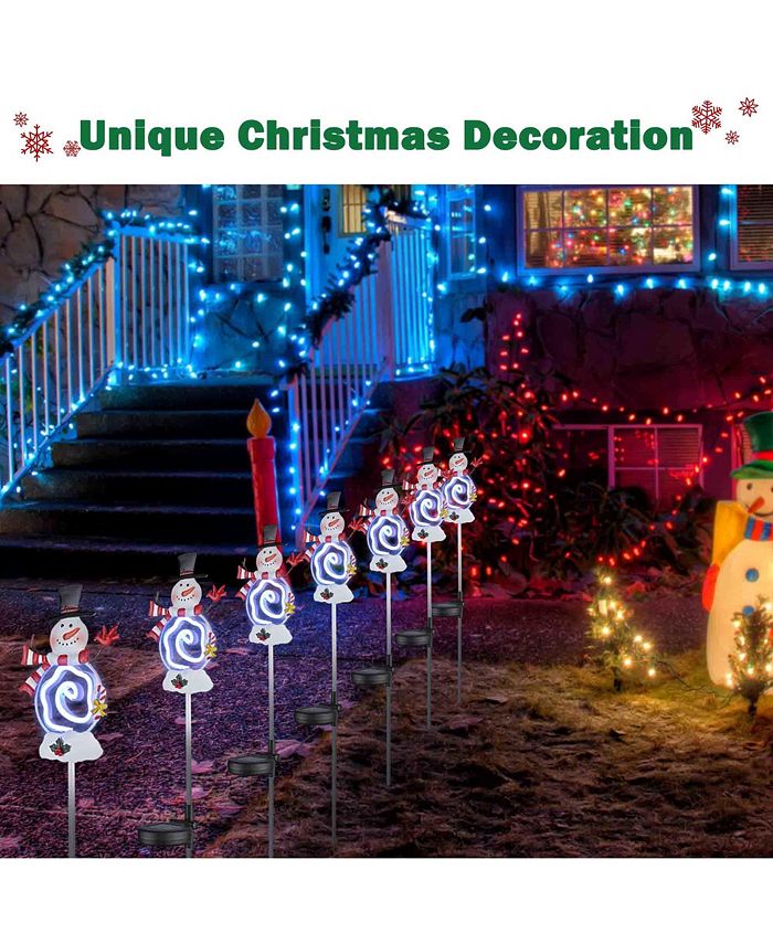 Yescom Solar Snowman Stake Lights Christmas Solar Pathway Light for ...