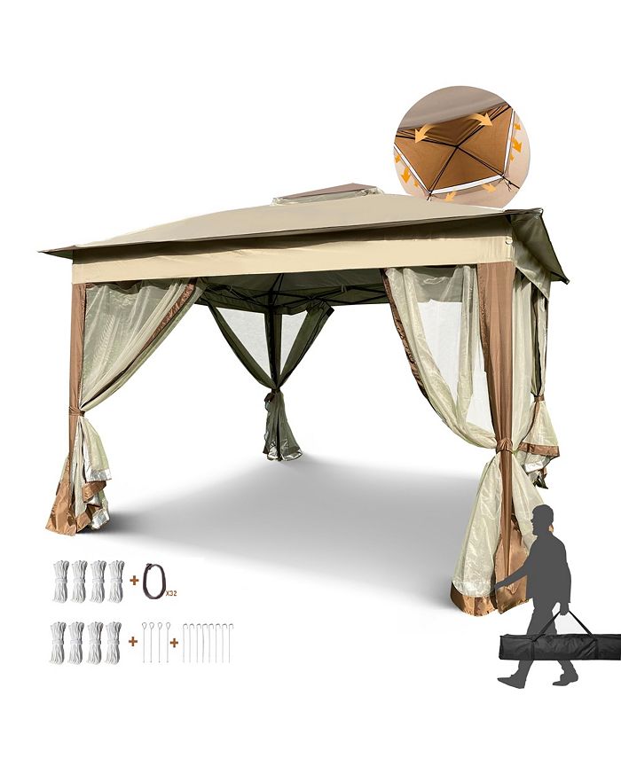 Simplie Fun Outdoor 11X 11FT Pop Up Gazebo Canopy With Removable Zipper ...
