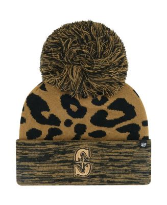 Women's '47 Brand Seattle Mariners Leopard Rosette Cuffed Knit Hat with ...