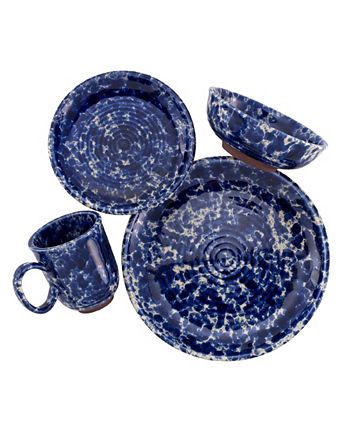 Over and Back Blue Moon 16Pc Dinnerware Set - Macy's