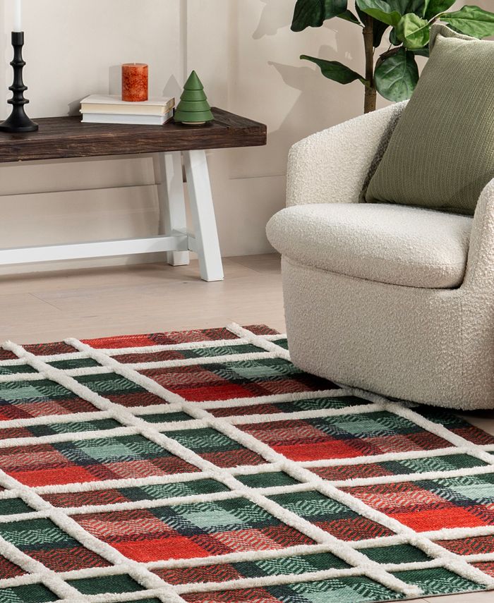 nuLoom Belmond Clara High-Low Tartan Plaid 5' x 8' Area Rug - Macy's