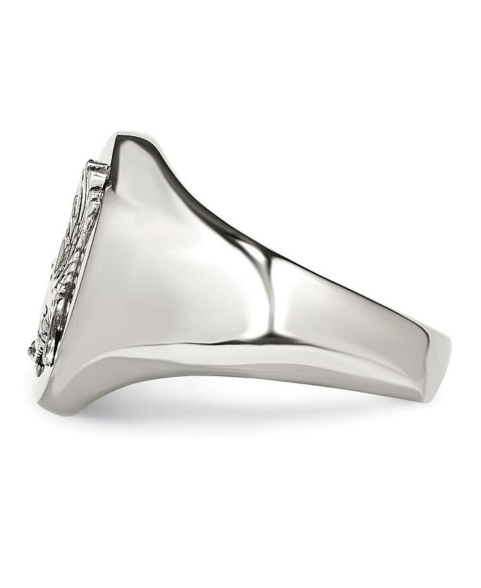 Chisel Stainless Steel Sterling Silver Rhodium-plated Eagle Ring - Macy's