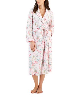 Charter Club Women's Floral-Print Long Cotton Robe, Created for Macy's ...