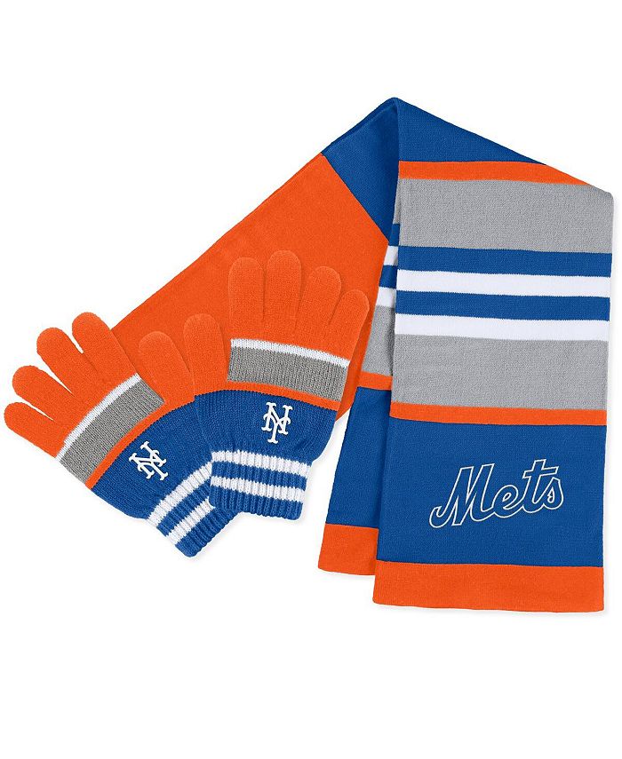 WEAR by Erin Andrews Women's New York Mets Stripe Glove and Scarf Set ...