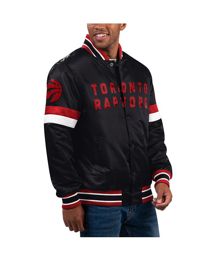 Starter Men's Black Toronto Raptors Home Game Satin Full-Snap Varsity ...