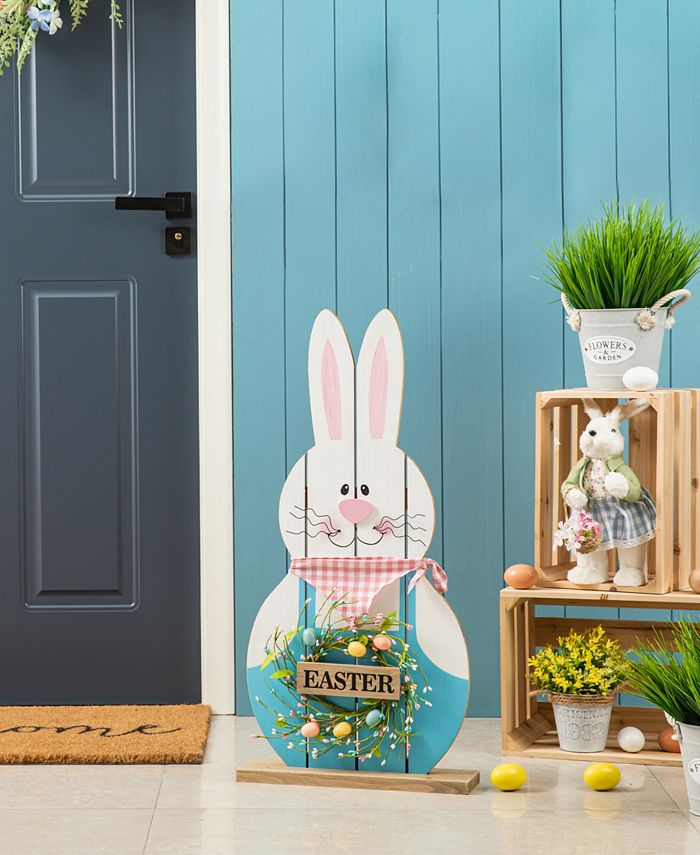 Glitzhome 30" H Easter Wooden Bunny Porch Decor - Macy's
