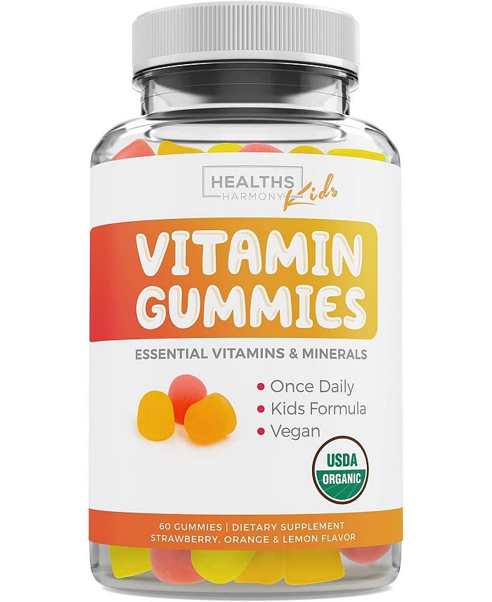 Healths Harmony USDA Organic Kids Vitamin Gummies (Non-GMO) Yummy ...