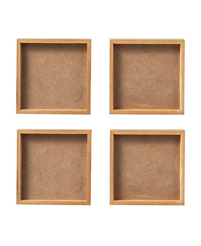 Glitzhome 4" H Valentine's Wooden Block Table Decor, Set of 4 - Macy's