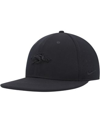 Men's Nike Black Arkansas Razorbacks Triple Black Performance Fitted ...