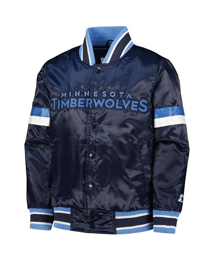 Starter Big Boys Navy Minnesota Timberwolves Home Game Varsity Satin ...