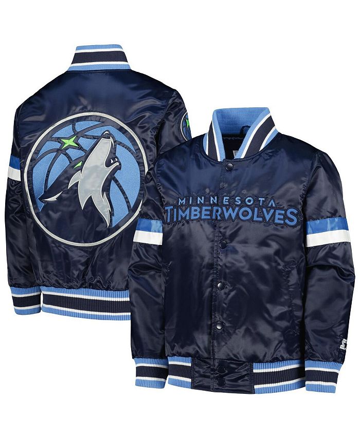 Starter Big Boys Navy Minnesota Timberwolves Home Game Varsity Satin ...