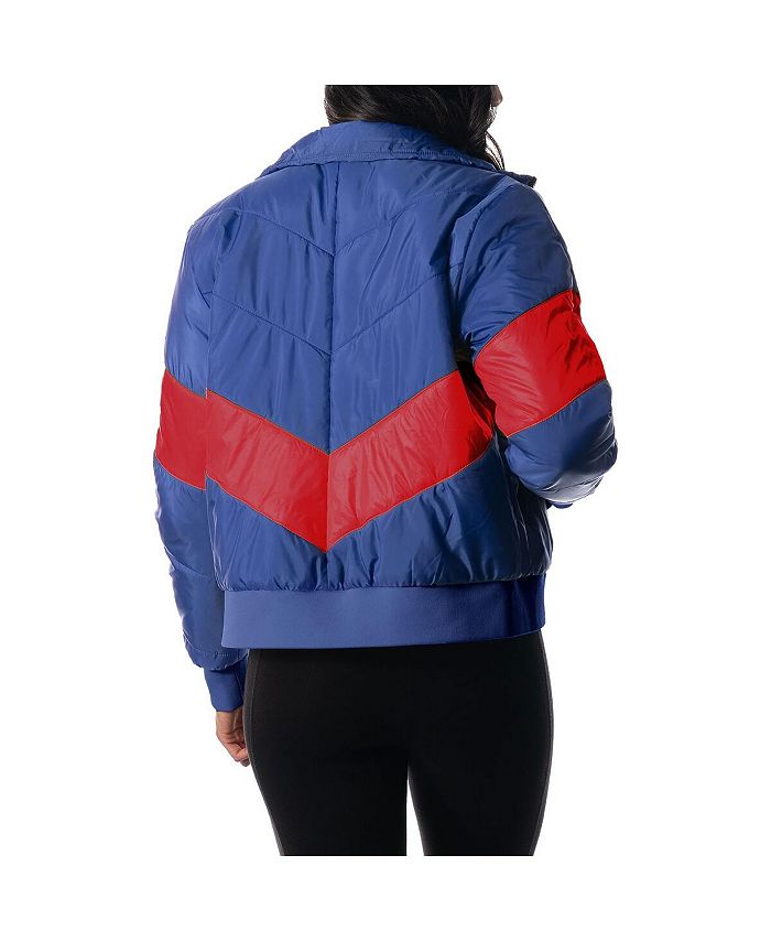 The Wild Collective Women's Royal Buffalo Bills Puffer Full-Zip Hoodie ...