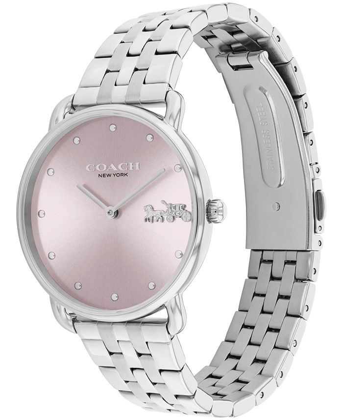 COACH Women's Elliot Silver-Tone Stainless Steel Bracelet Watch 36mm ...