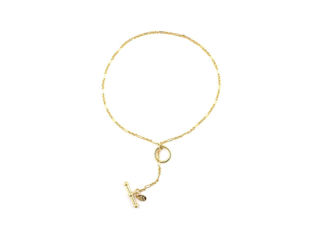 Click here for Figaro Chain Link Toggle Necklace - Gold prices