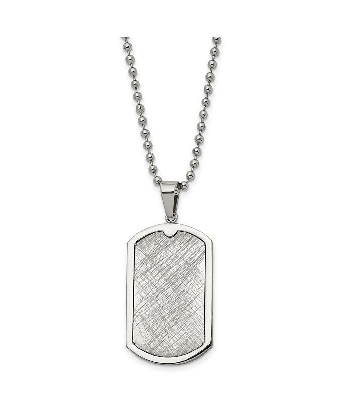 Chisel Stainless Steel Scratch Finish Center Dog Tag Ball Chain ...
