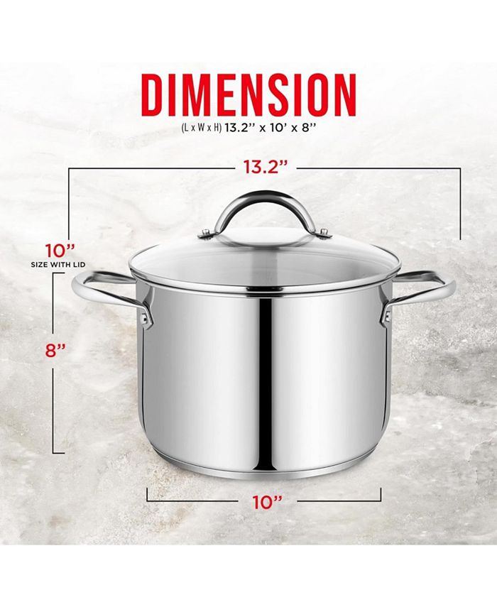Bakken Swiss Bakken-Swiss Deluxe Stainless Steel Stockpot w/ Tempered ...