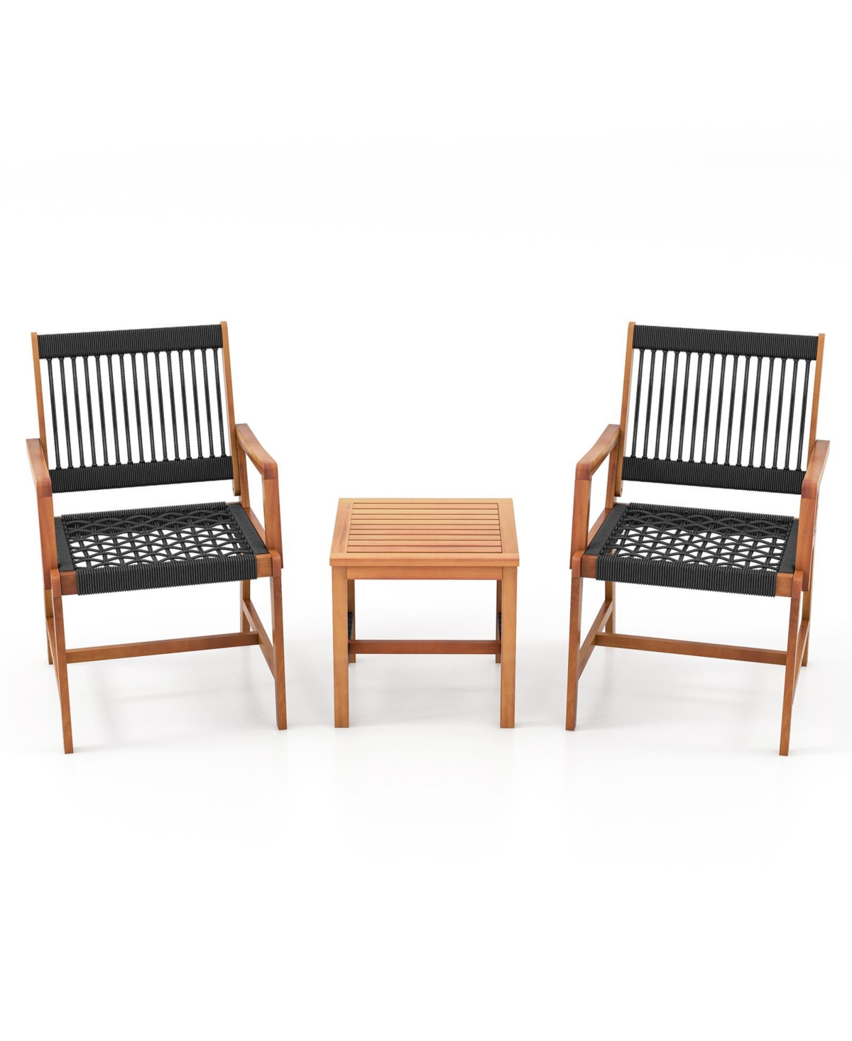 Click here for 3 Pieces Acacia Wood Patio Furniture Set with Armc... prices