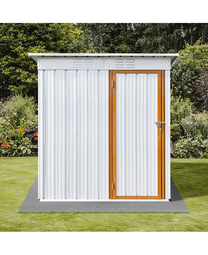 Simplie Fun Metal garden sheds 5ftx4ft outdoor storage sheds white ...