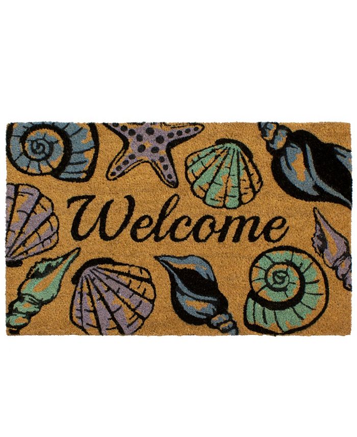 Storm Stopper Seashell All Weather Natural Coir 18" x 28" Doormat - Macy's