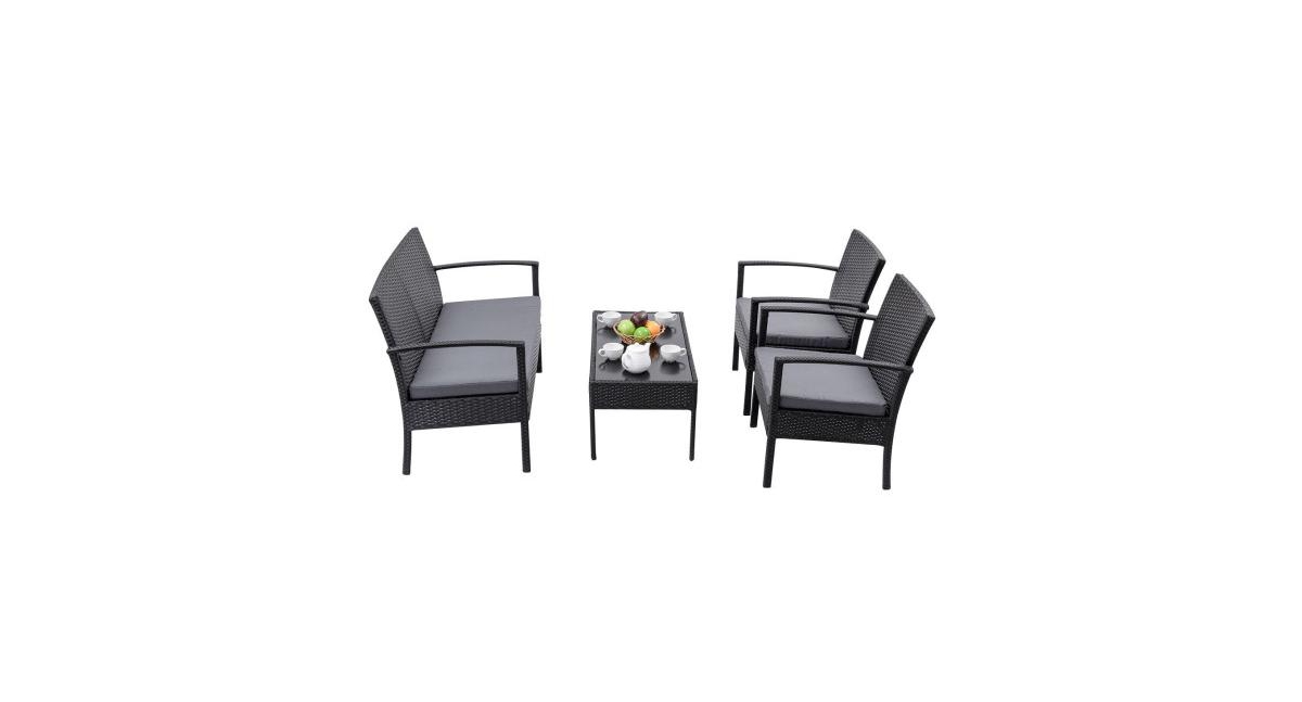 Click here for 4 pcs Modern Outdoor Patio Rattan Wicker Furniture... prices