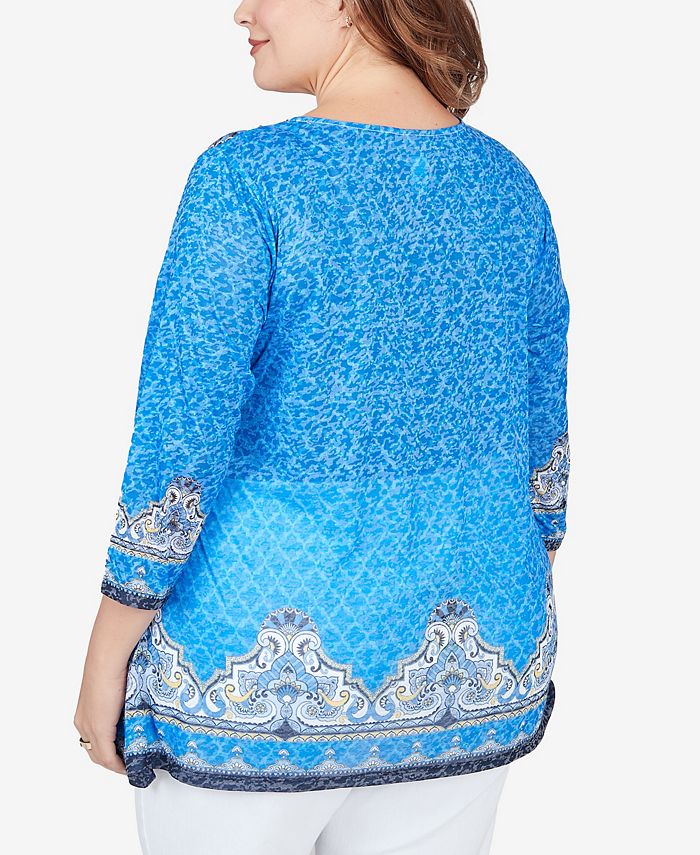 Ruby Rd. Plus Size Embellished Scoop Neck Marrakesh Border Print ...