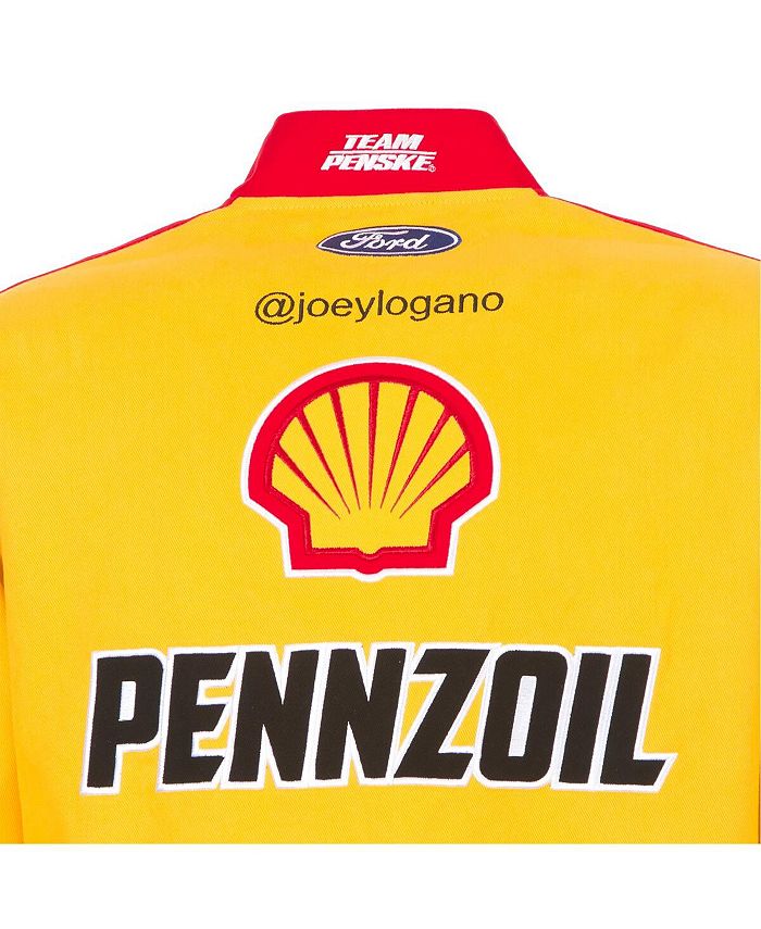 JH Design Men's Yellow Joey Logano Shell Pennzoil Twill Driver Uniform ...